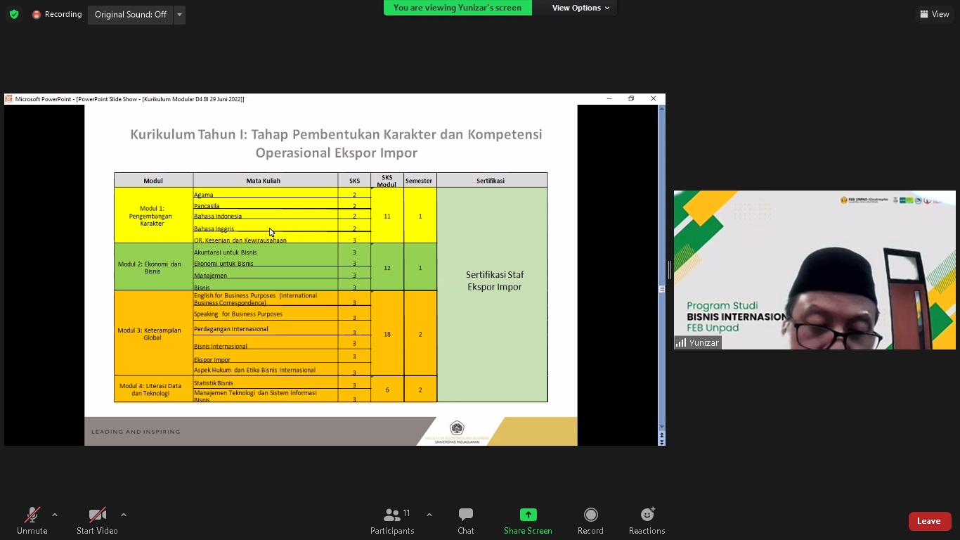 Presentasi Desain Kurikulum Modular Monev : D4 Bisnis Internasional ...