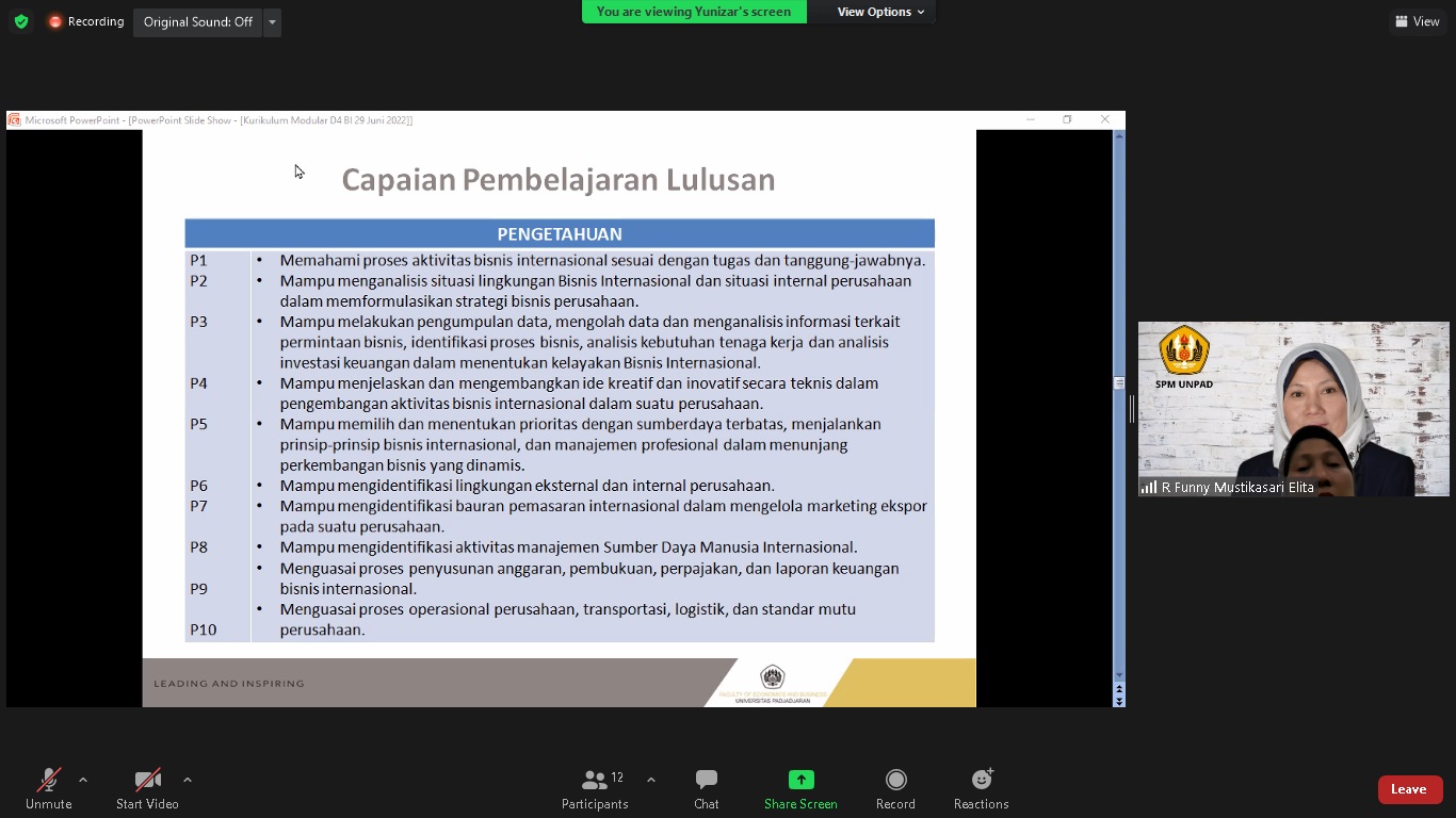 Presentasi Desain Kurikulum Modular Monev : D4 Bisnis Internasional ...
