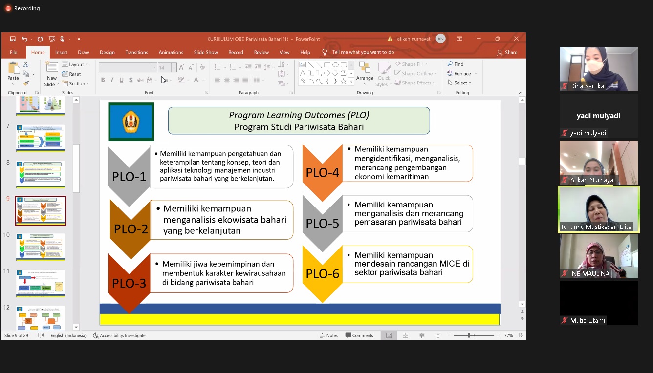 Presentasi Desain Kurikulum Modular, Program Studi Pariwisata Bahari ...