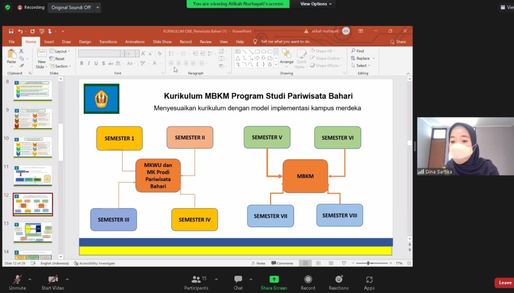 Presentasi Desain Kurikulum Modular, Program Studi Pariwisata Bahari ...